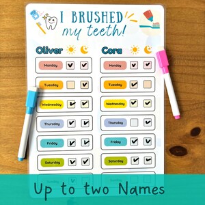 Tooth Brushing Chart, Fun Dental Hygiene Tracker - Teeth Cleaning ...
