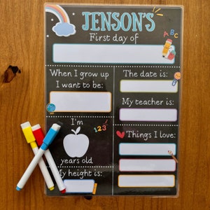 Personalised First & Last Day of School Sign, Memory Board, School ...