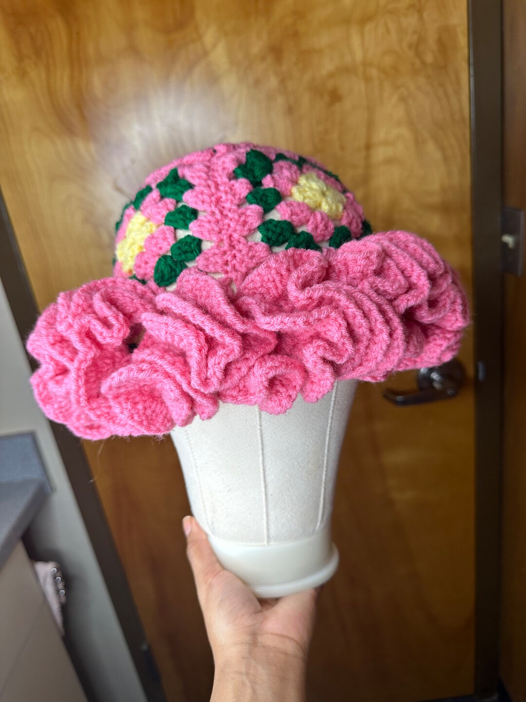 Crochet Granny Square Ruffle Hat - Etsy