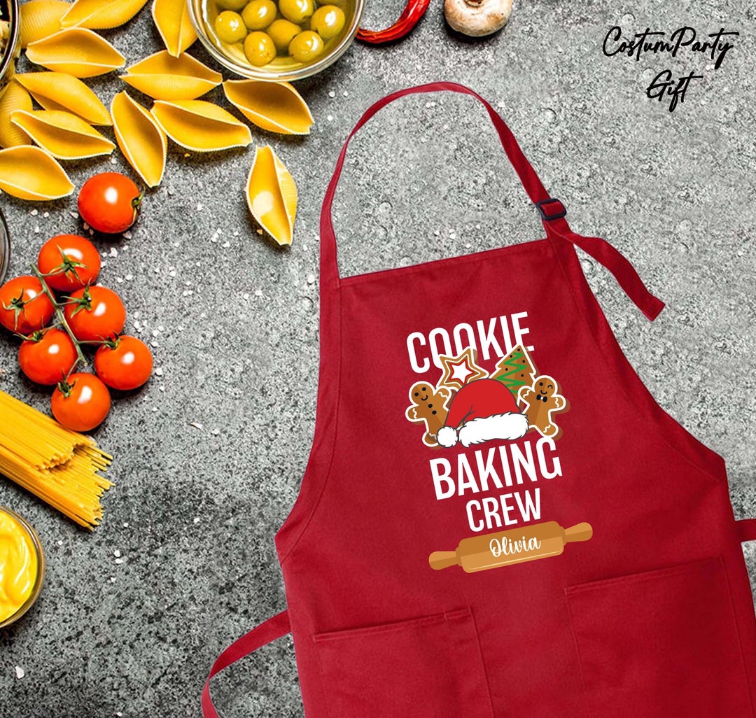 Christmas Cookie Crew Apron, Christmas Apron, Cookie Making Crew Apron ...