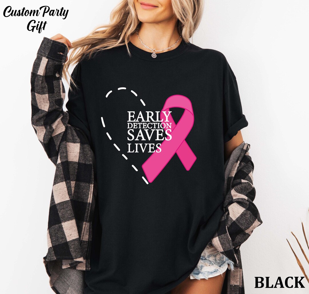 Comfort Colors®,early Detection Save Lives Shirt, Pink Ribbon Shirt ...