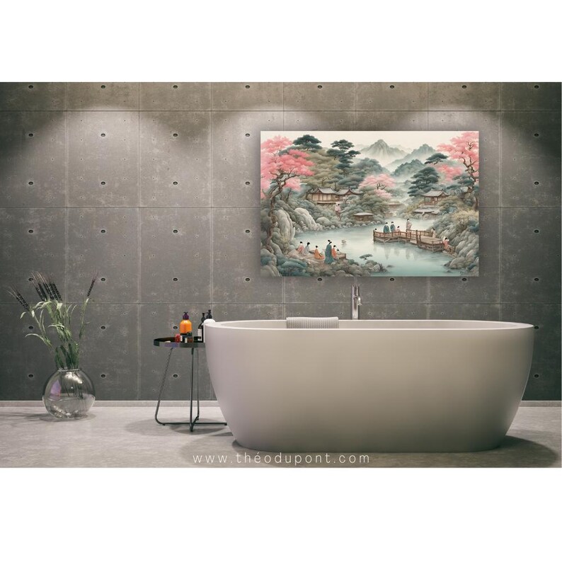 Ink-wash Korean Painting #13 JOSEON SPRING BLOSSOM, Artist-signed ...