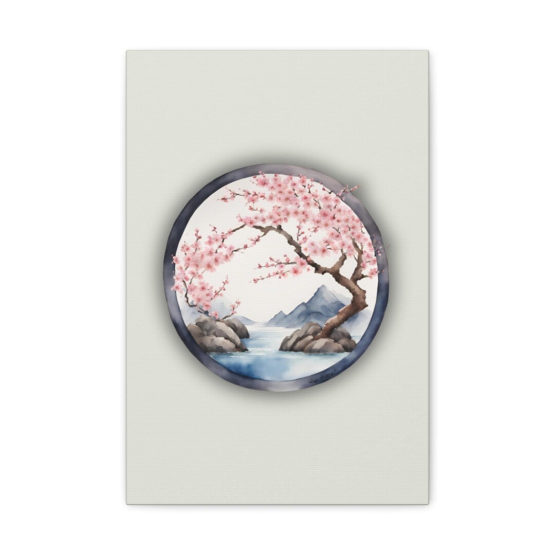 Japandi Canvas Painting ZEN CIRCLE 2, Minimalist Zen Wall Art Gift ...