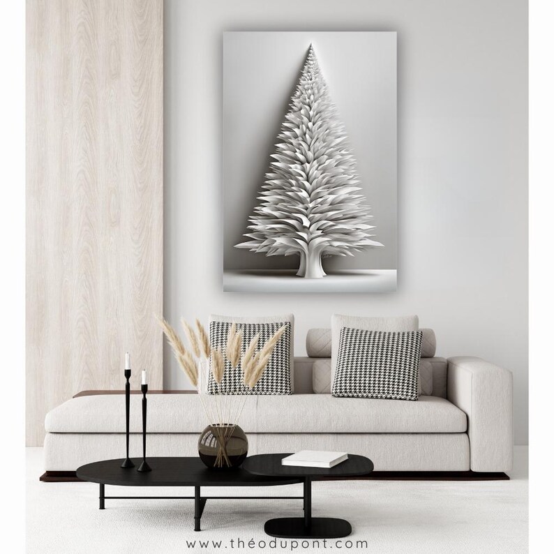 NOEL 6, Japandi Holiday Art, Zen Christmas Wall Decor, Festive ...