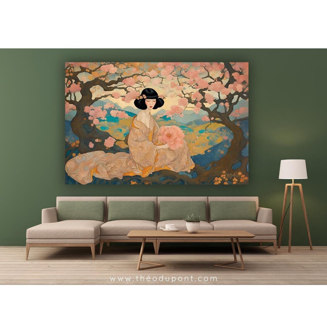 Geisha Japanese French Art Nouveau Painting LES JAPONAISES #8, Vintage ...