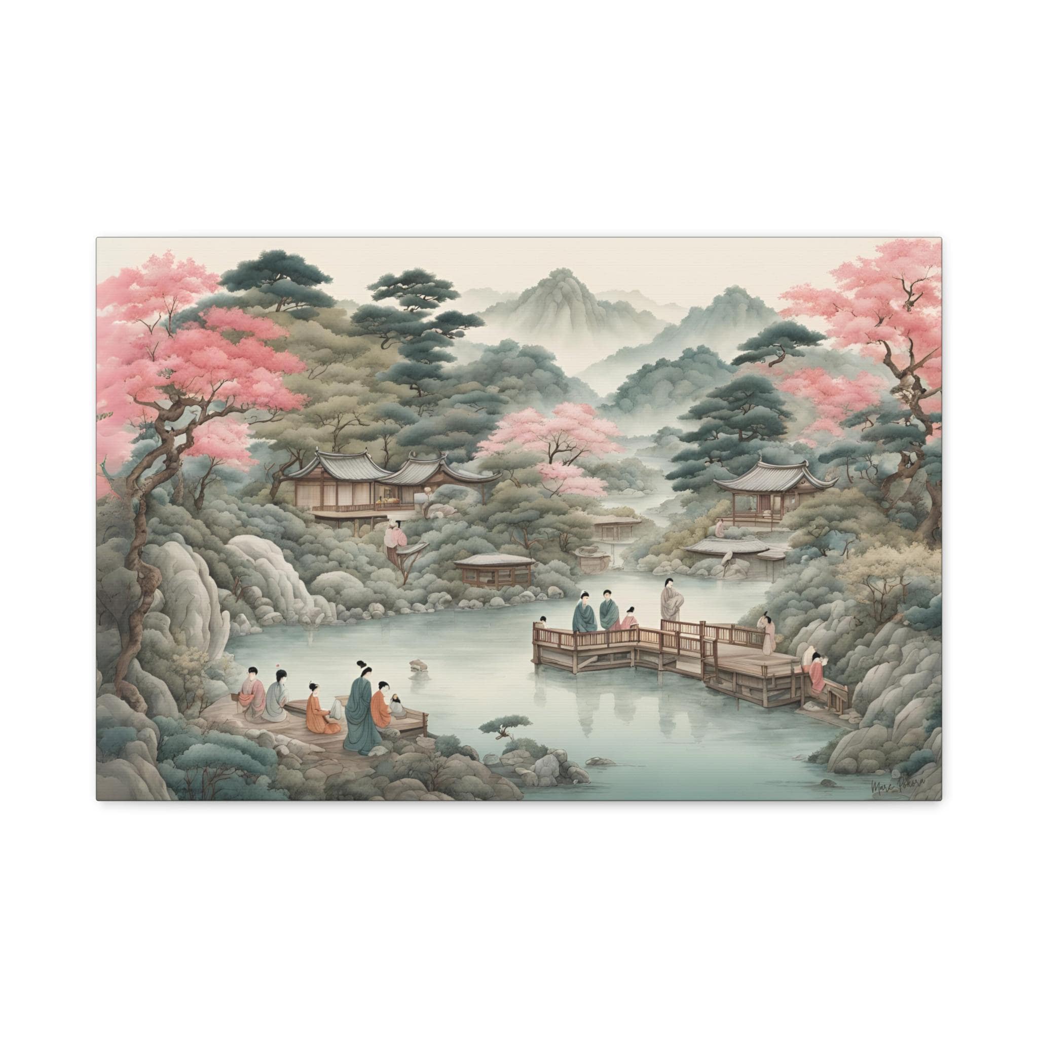 Ink-wash Korean Painting #13 JOSEON SPRING BLOSSOM, Artist-signed ...