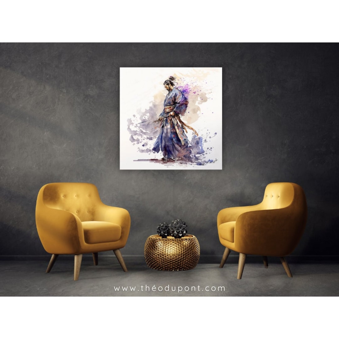 Samurai #1 MIYAMOTO MUSASHI, Artist-signed Original Canvas Art Gift ...