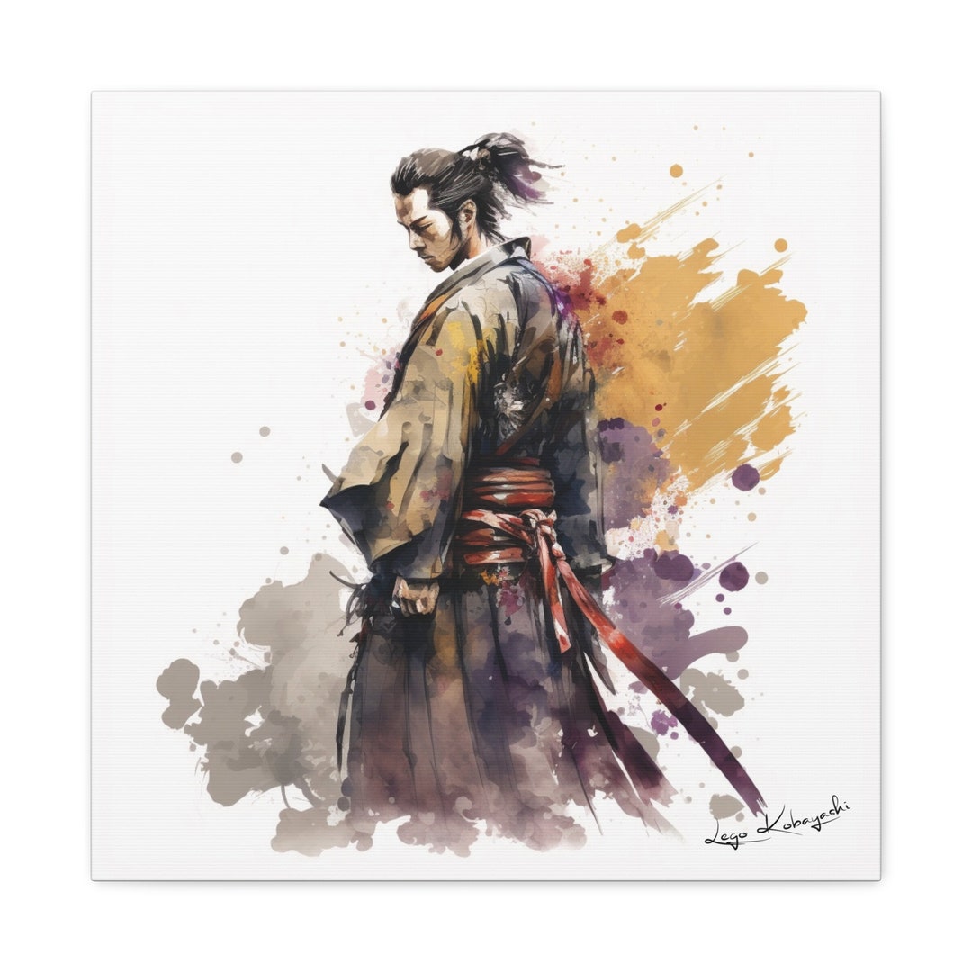 Samurai 14 MINAMOTO NO YOSHITSUNE, Artist-signed Canvas Fine Art ...