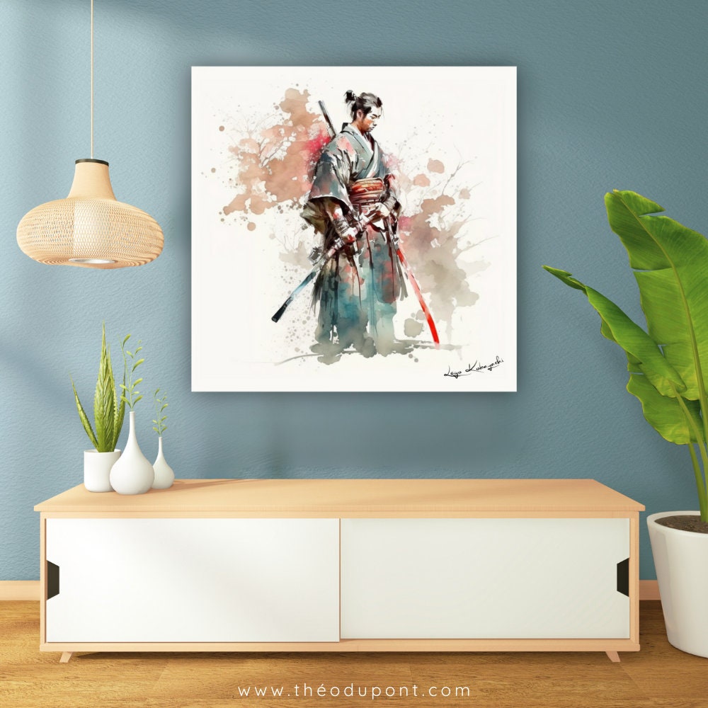 Samurai 3 ODA NOBUNAGA, Artist-signed Canvas Fine Art, Japanese Wall ...