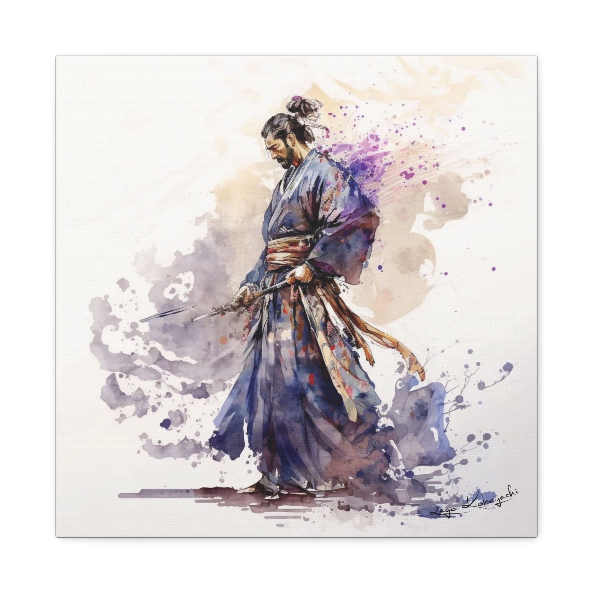 Samurai 1 MIYAMOTO MUSASHI, Artist-signed Original Canvas Art, Japanese ...