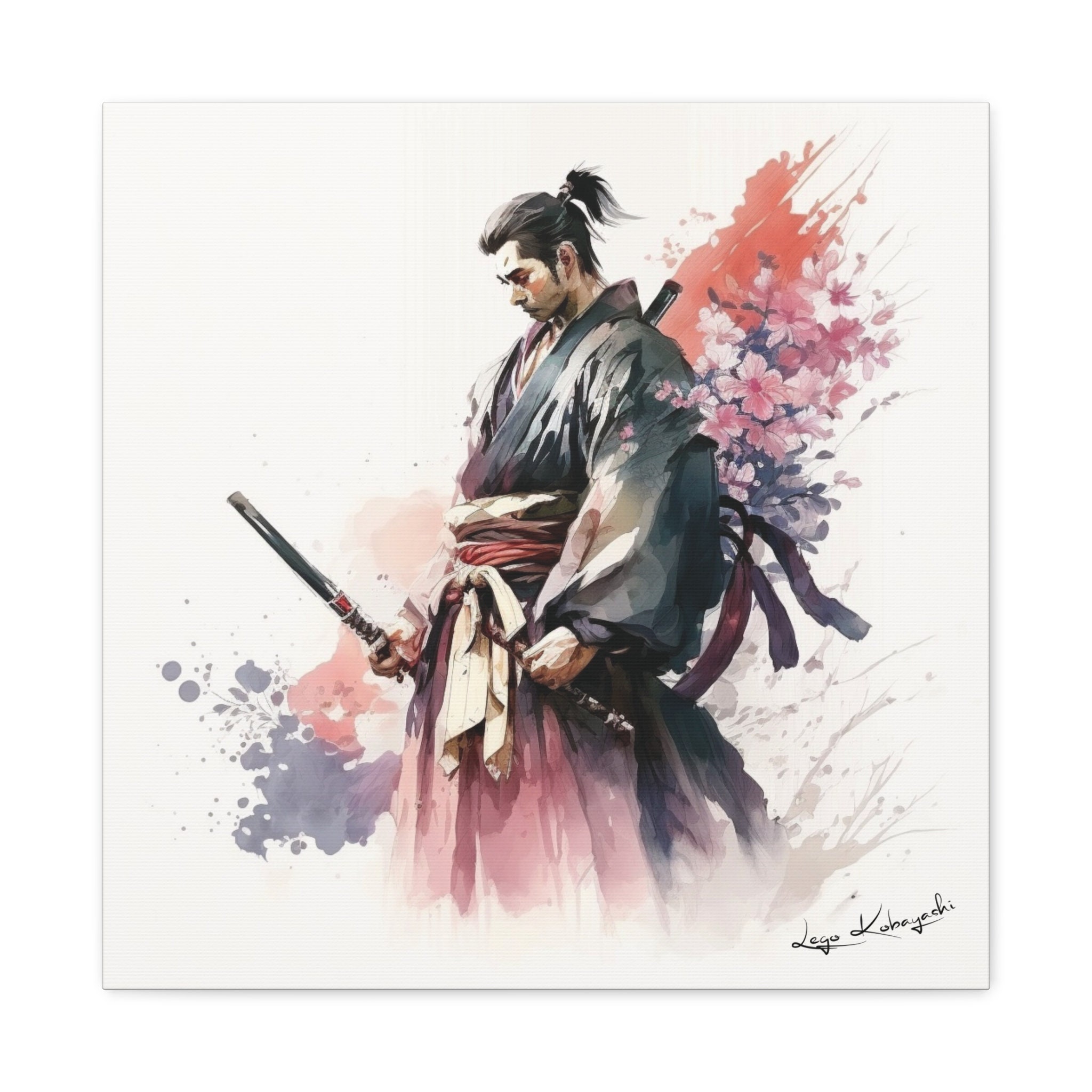 Samurai 2 SAIGO TAKAMORI, Artist-signed Canvas Art, Japanese Wall Art ...
