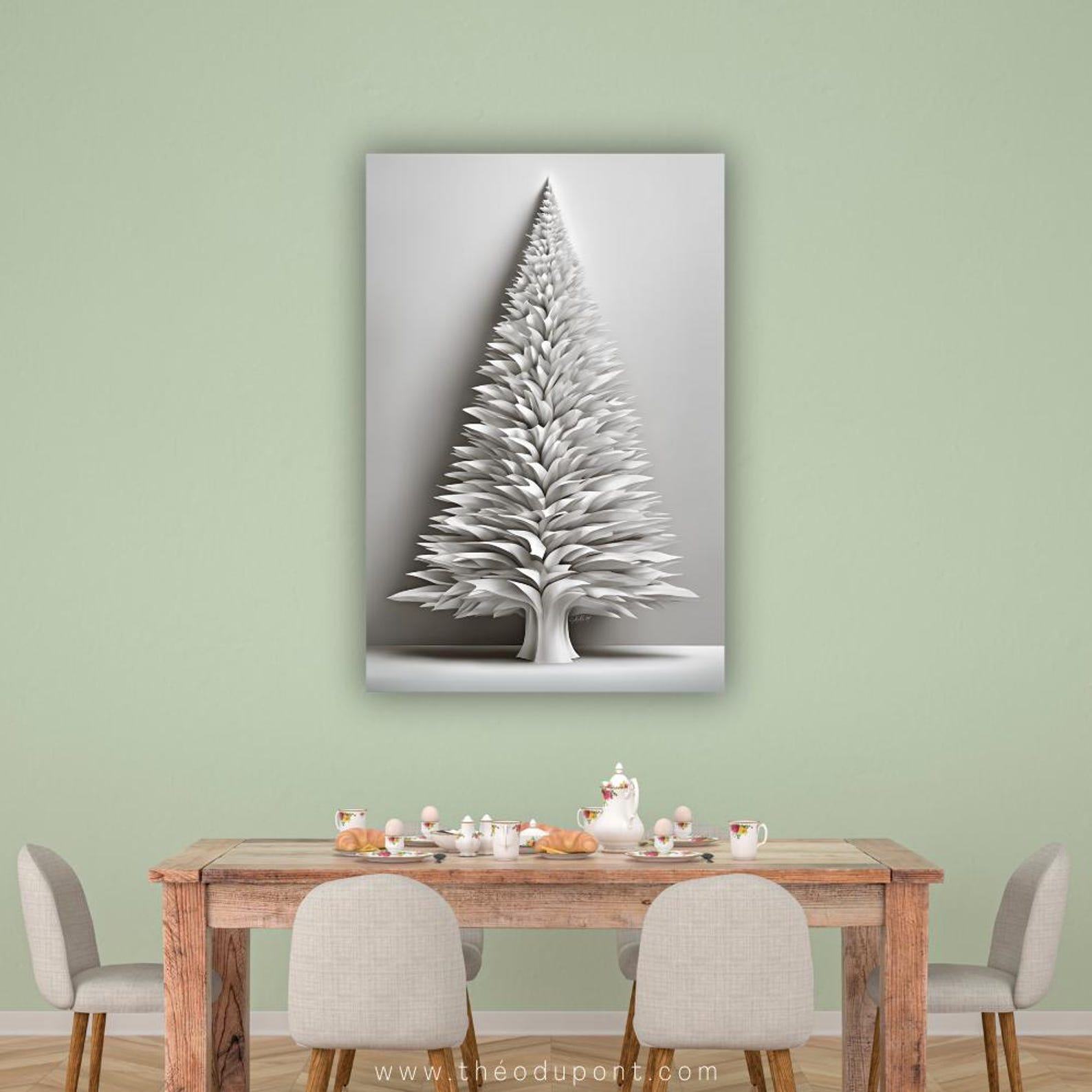 NOEL 6, Japandi Holiday Art, Zen Christmas Wall Decor, Festive ...