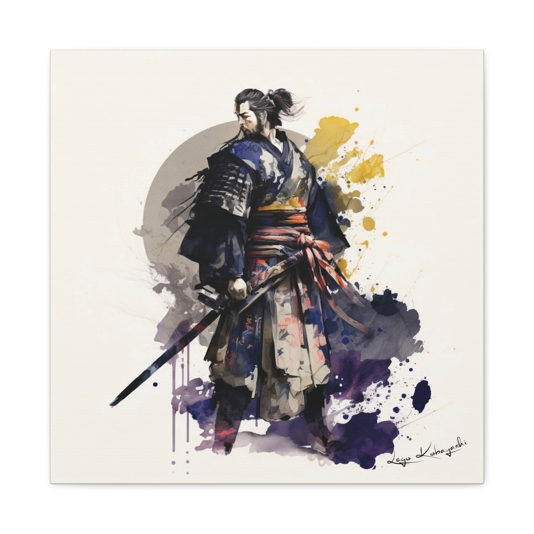 Samurai #17 TOYOTOMI HIDEYOSHI, Artist-signed Canvas Art, Japanese Wall ...