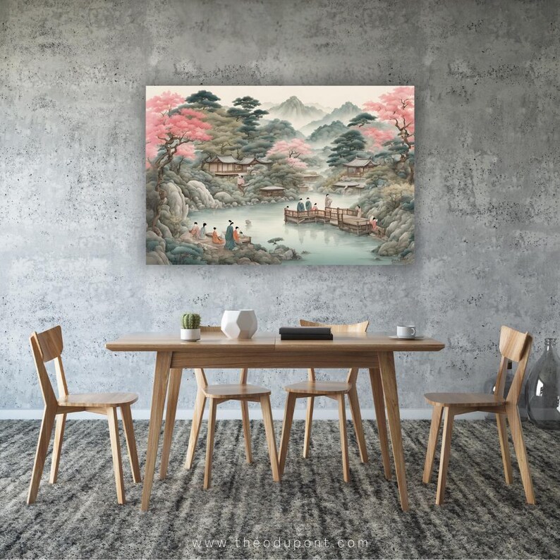 Ink-wash Korean Painting #13 JOSEON SPRING BLOSSOM, Artist-signed ...