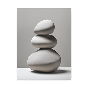 Japandi Canvas Painting ZEN ROCK FORMATION 3, Minimalist Zen Wall Art ...