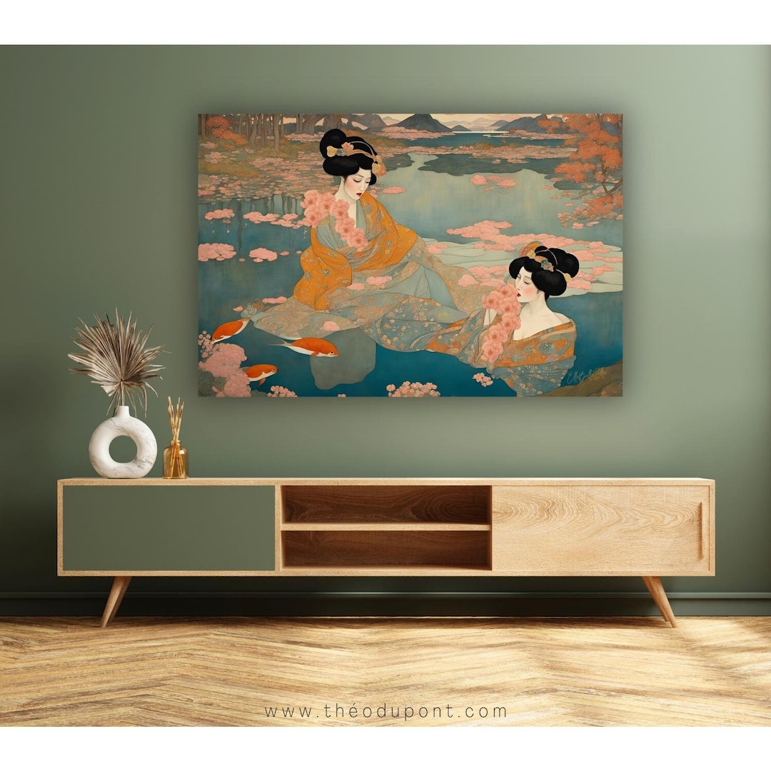 Geisha Japanese French Art Nouveau Painting LES JAPONAISES #6, Vintage ...