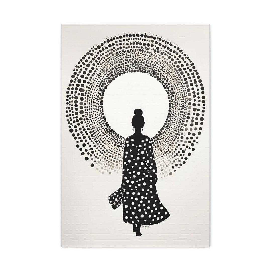 Japandi Zen Canvas Painting POP DOTS 1, Minimalist Zen Wall Art Gift ...