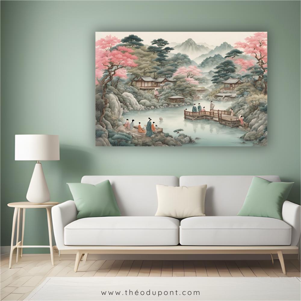 Ink-wash Korean Painting #13 JOSEON SPRING BLOSSOM, Artist-signed ...