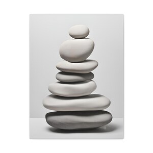 Japandi Canvas Painting ZEN ROCK FORMATION 1, Minimalist Zen Wall Art ...