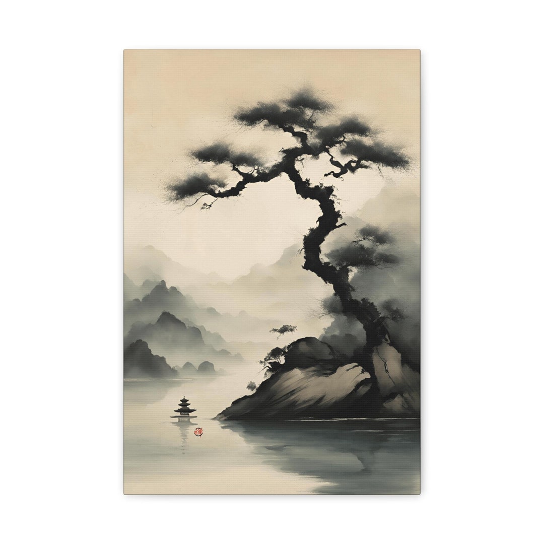 Japandi Canvas Painting ZEN 3, Minimalist Zen Wall Art Gift, Living ...