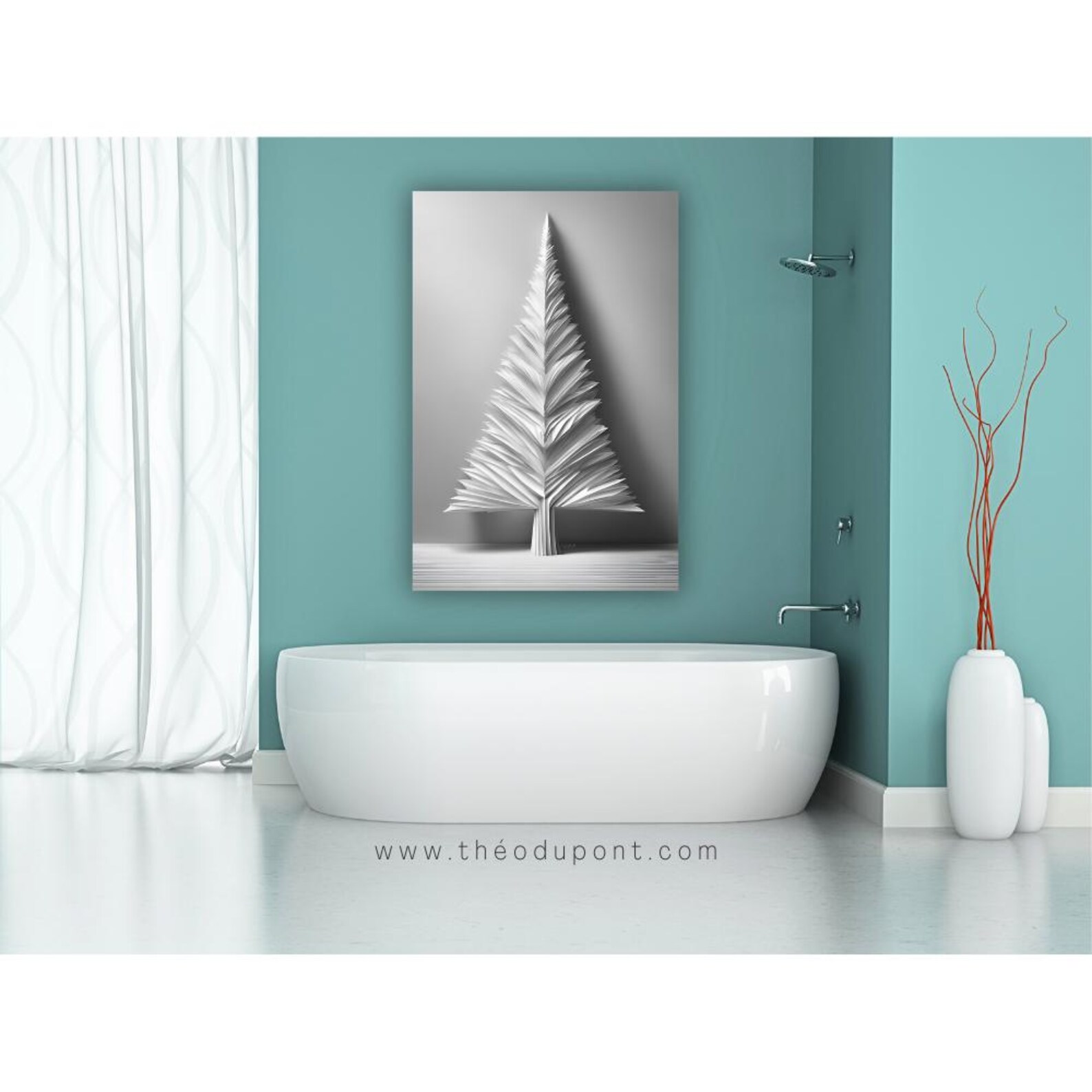 NOEL 7, Japandi Holiday Art, Zen Christmas Wall Decor, Festive ...