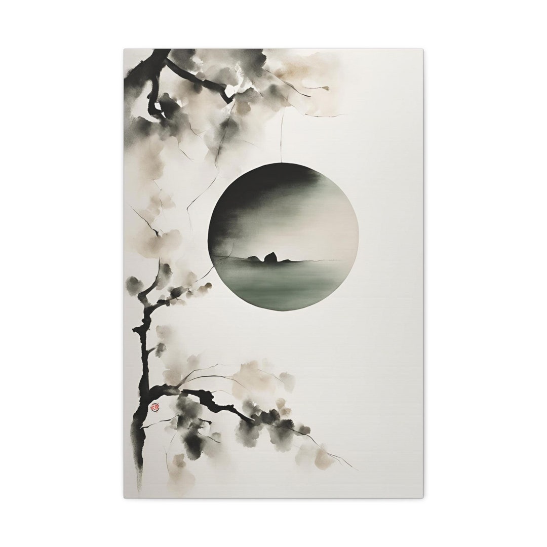 Japandi Canvas Painting ZEN 57, Minimalist Zen Wall Art Gift, Living ...