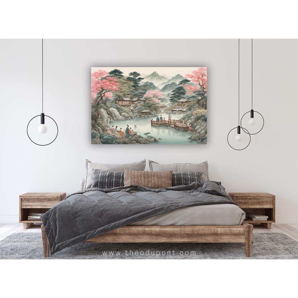 Ink-wash Korean Painting #13 JOSEON SPRING BLOSSOM, Artist-signed ...