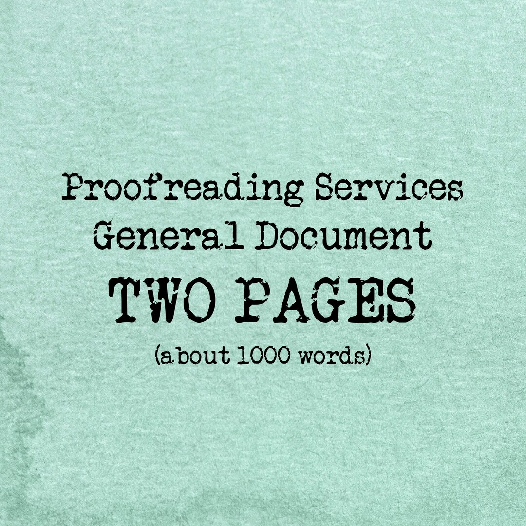Proofreading General Document: TWO PAGES - Etsy