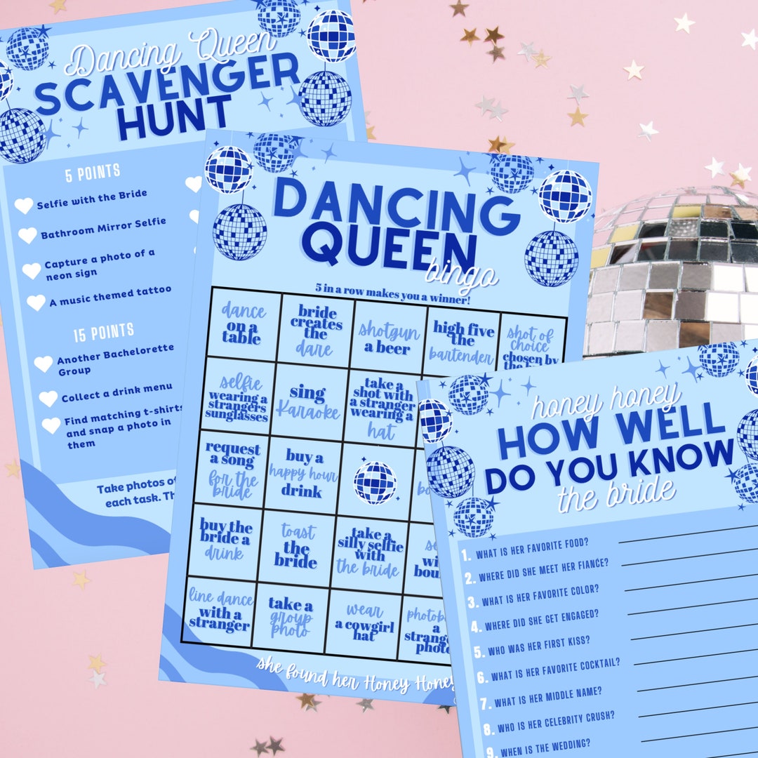 Dancing Queen Bachelorette Party Games Bundle (digital Download) - Etsy