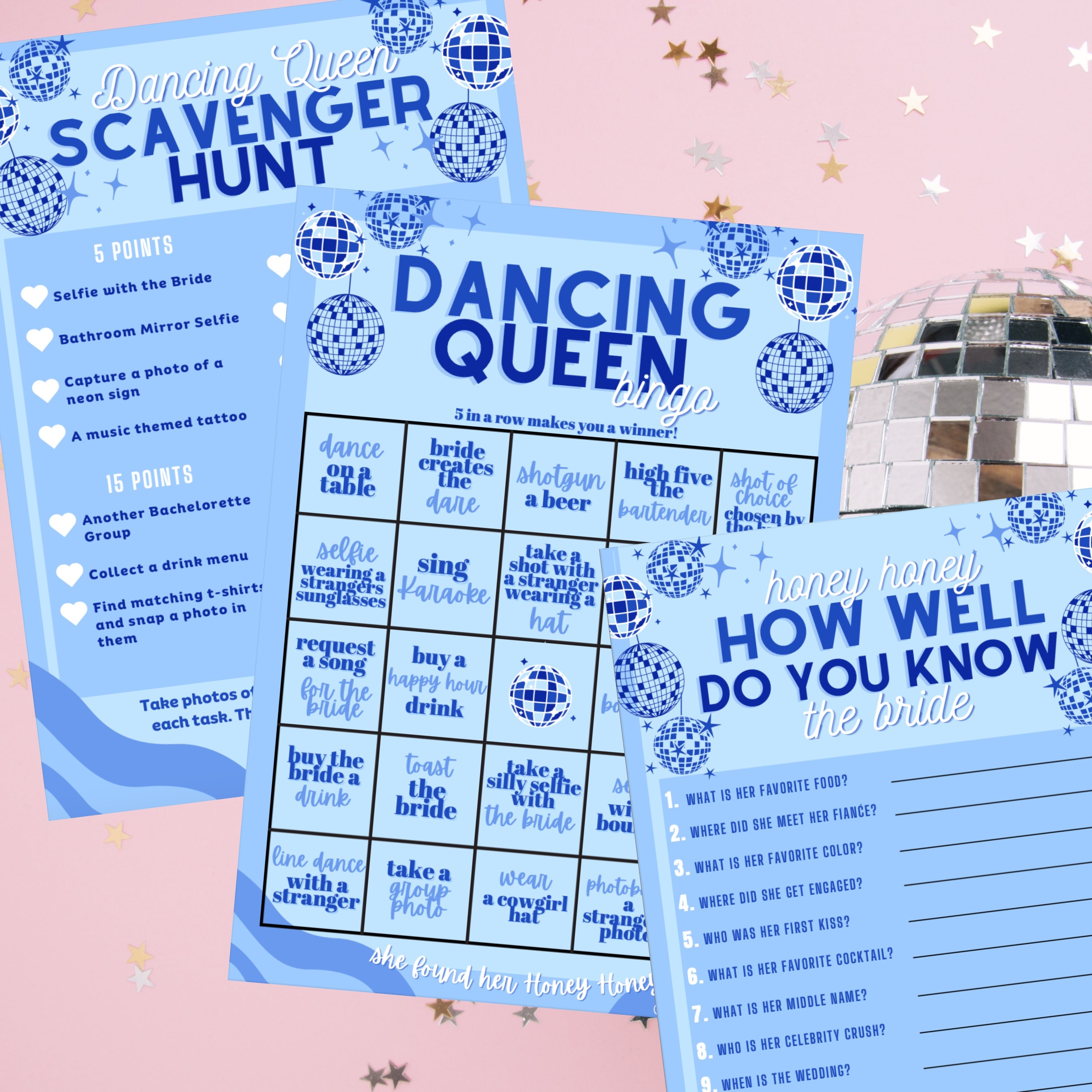 Dancing Queen Bundle Of 3 Bachelorette Games Honey Honey Bachelorette