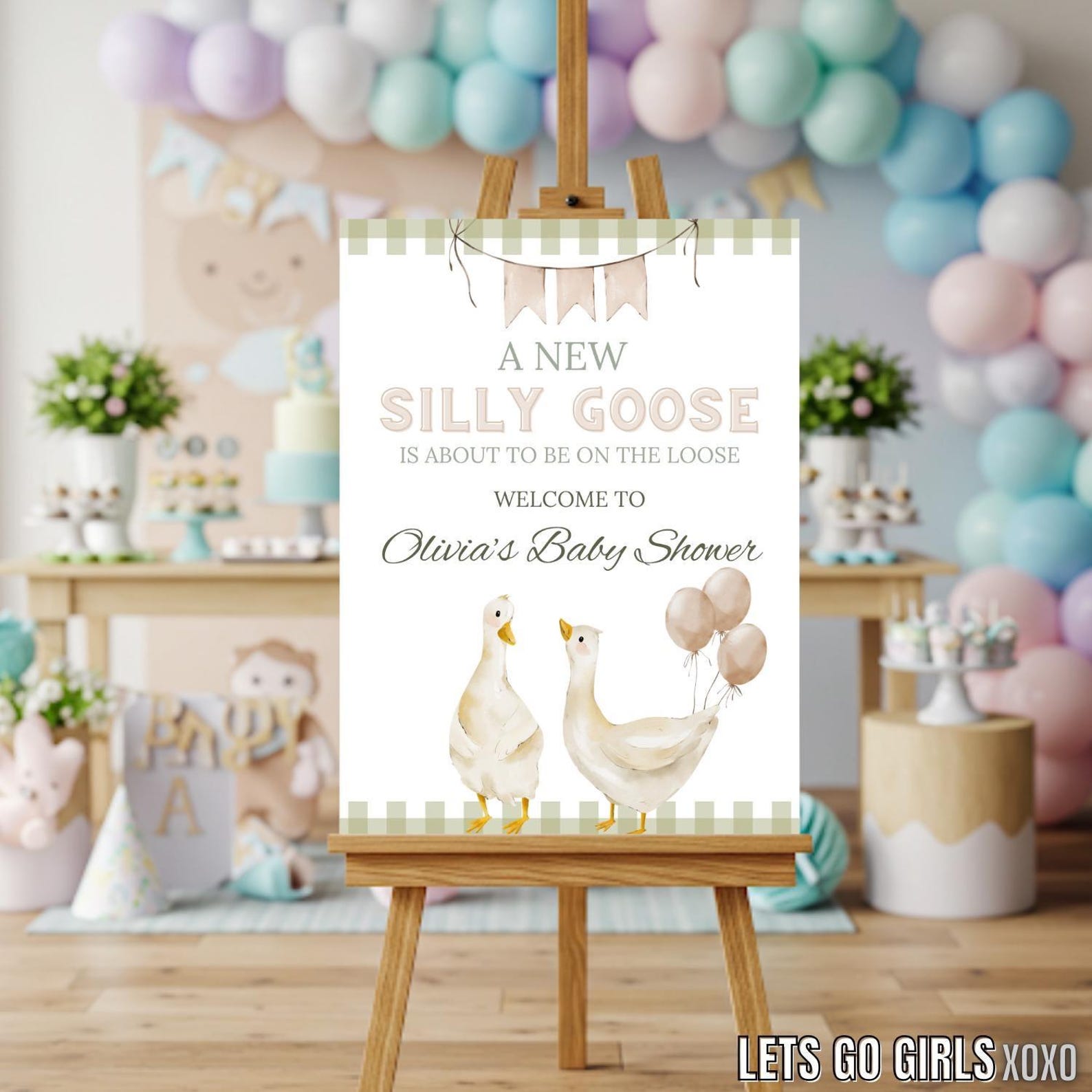 Silly Goose Baby Shower Sign Digital Template – ‘A New Silly Goose is ...