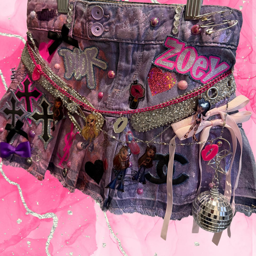 Custom Denim Junk Skirt for Girls, Custom Junk Skirt , Custom Character ...