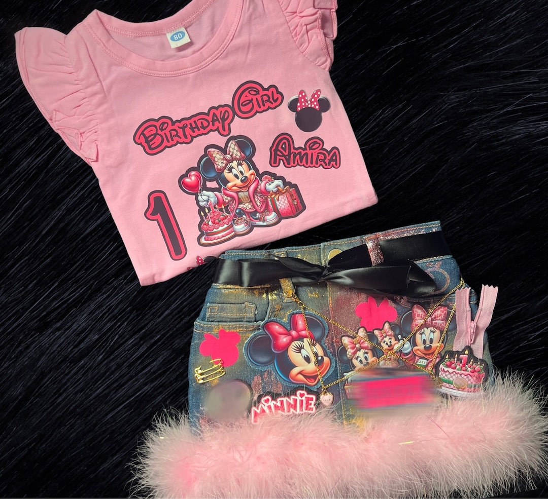 Custom Character Denim Birthday Outfit for Girls - Etsy