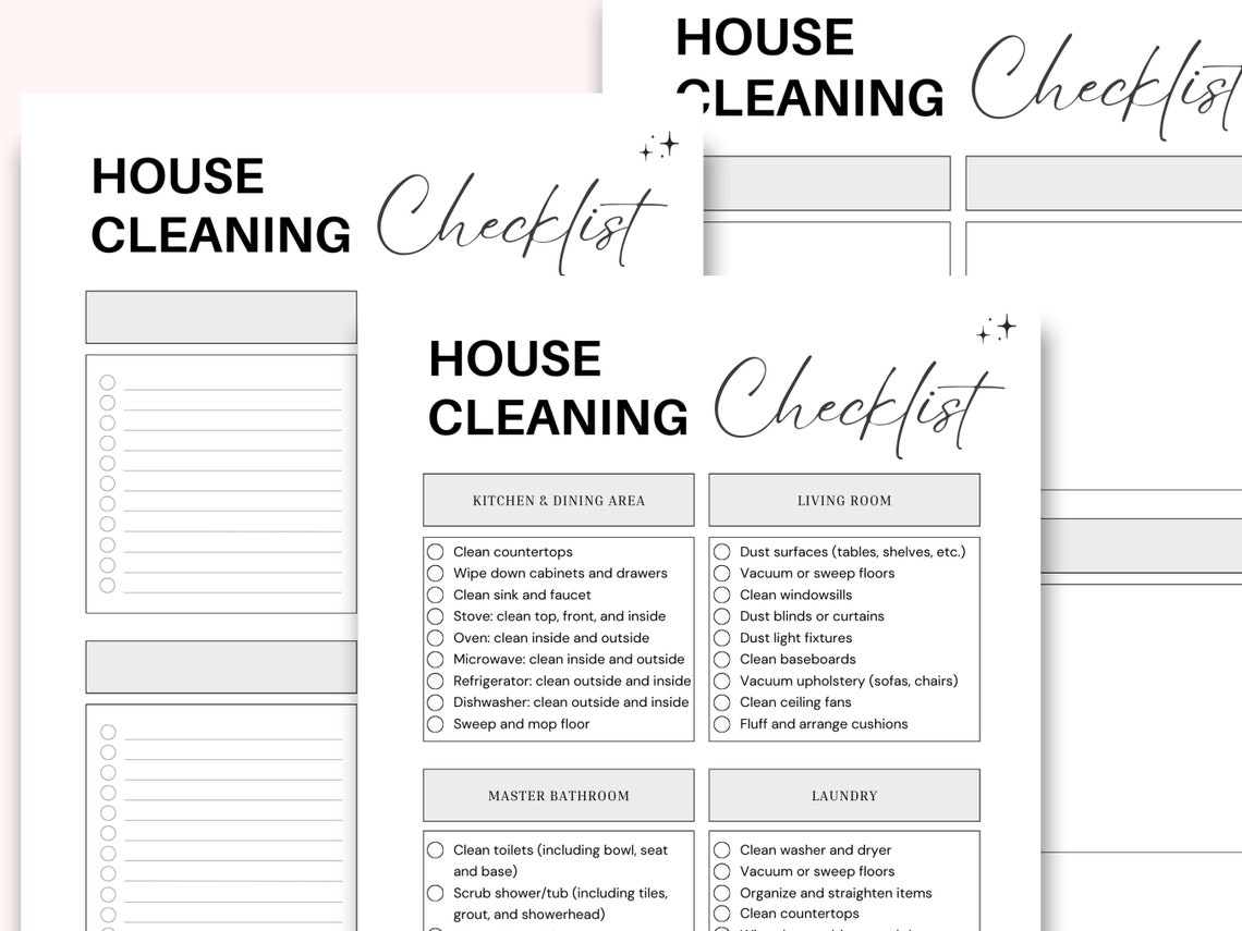 Printable Cleaning Schedule Cleaning Checklist Cleaning Planner House ...