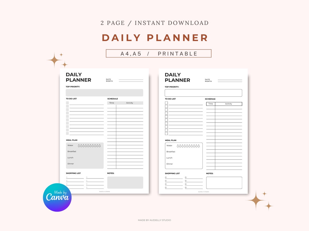 Daily Planner,daily Planner 2024,daily Planner Printable,2024 Daily ...