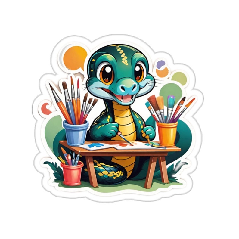 Kiss-cut Stickers Snake Sticker Dragon Sticker Floral Snake Cute Snake ...