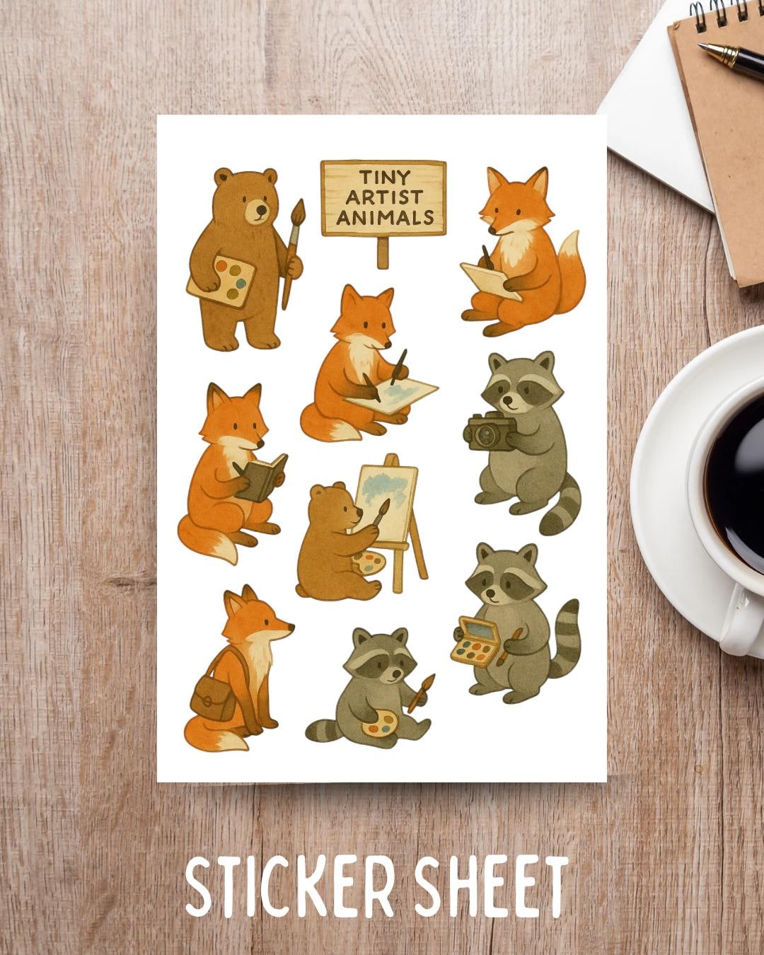 Animal Artists | Sticker Sheets | Planner Stickers | Journal Stickers ...