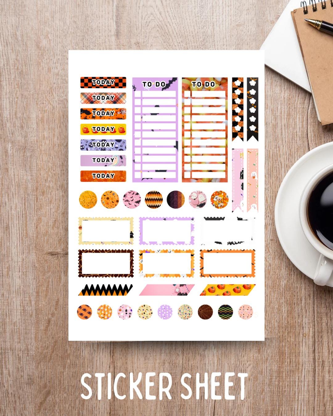 Planner Labels Halloween | Planner Stickers | Journal Sticker Sheets ...