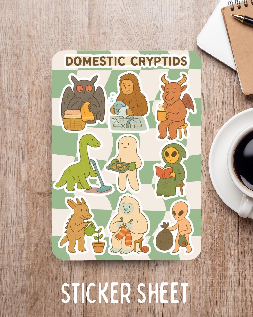 Domestic Cryptid Matte Stickers | Journal, Planner, Scrapbook - Etsy