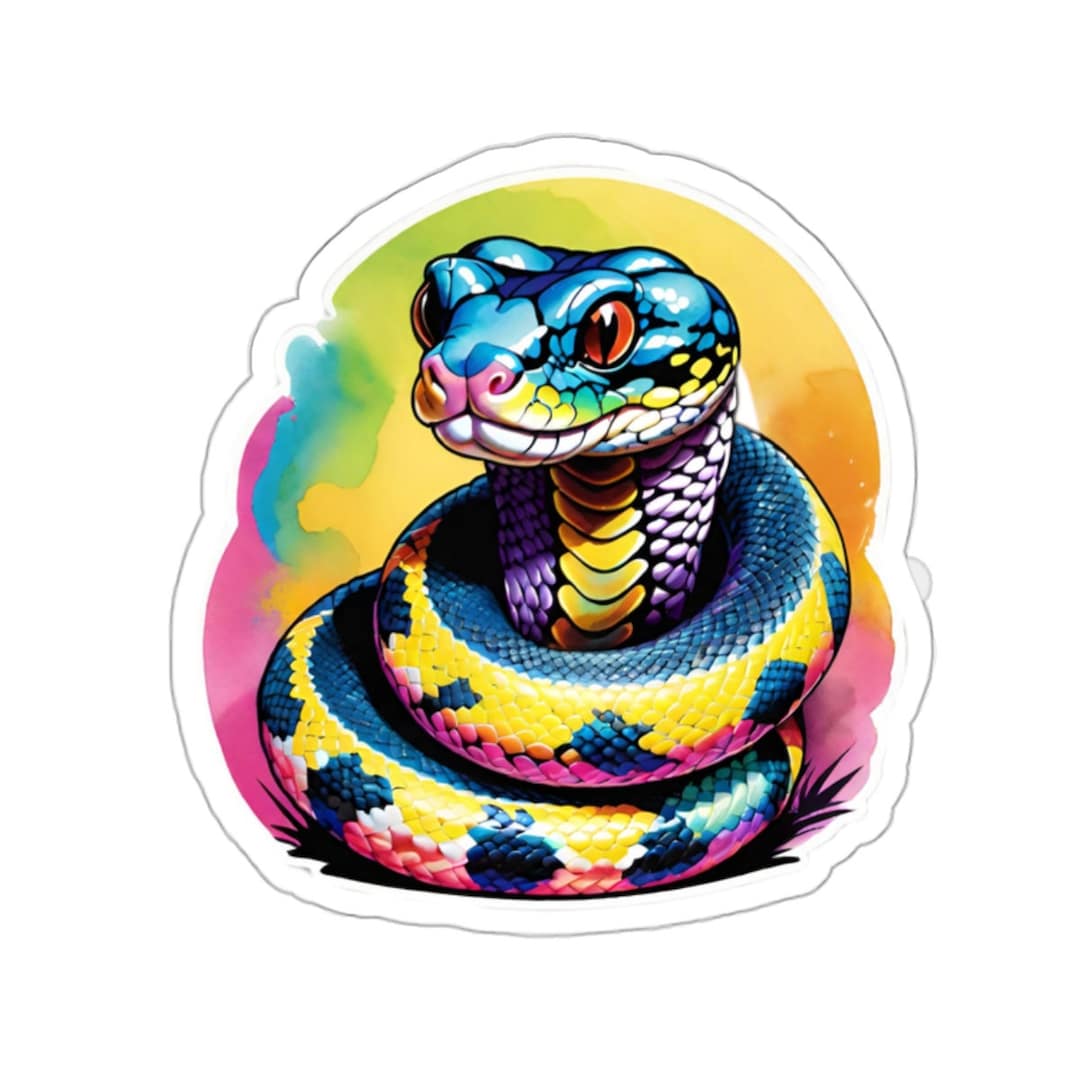 Kiss-cut Stickers Snake Sticker Floral Snake Cute Snake Snake Lover ...