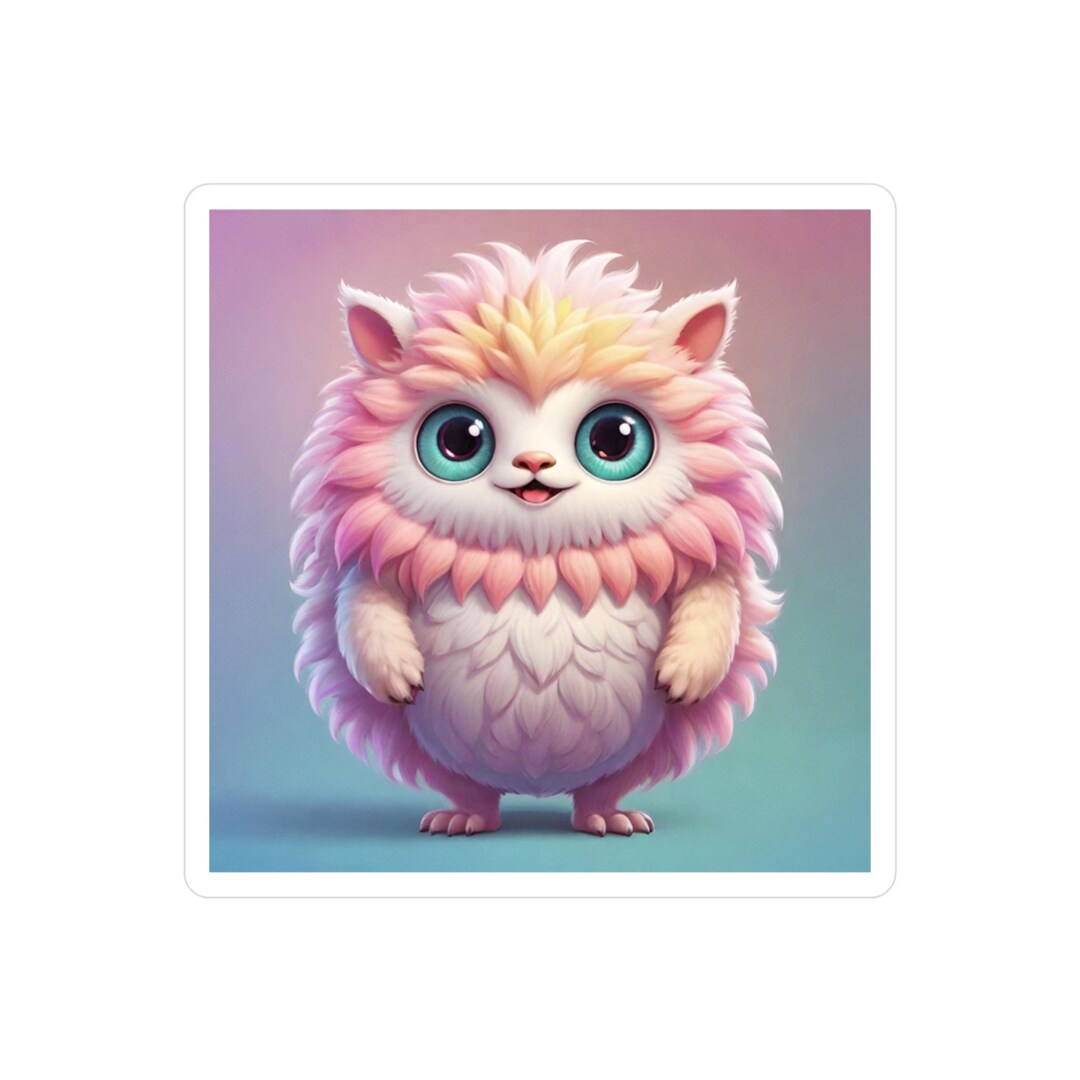 Kiss-cut Vinyl Decals, Monsters, Cute Horror, Fluffy Creature, Cryptid ...