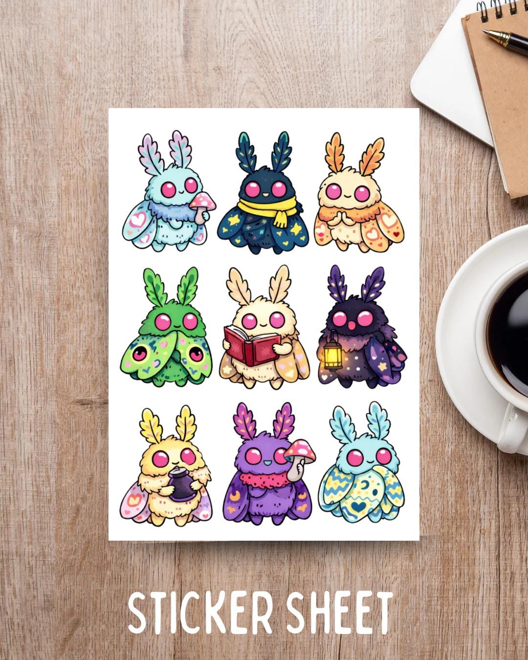 Collector Moth Cryptids 2 | Journal and Planner Stickers | Scrapbooking ...