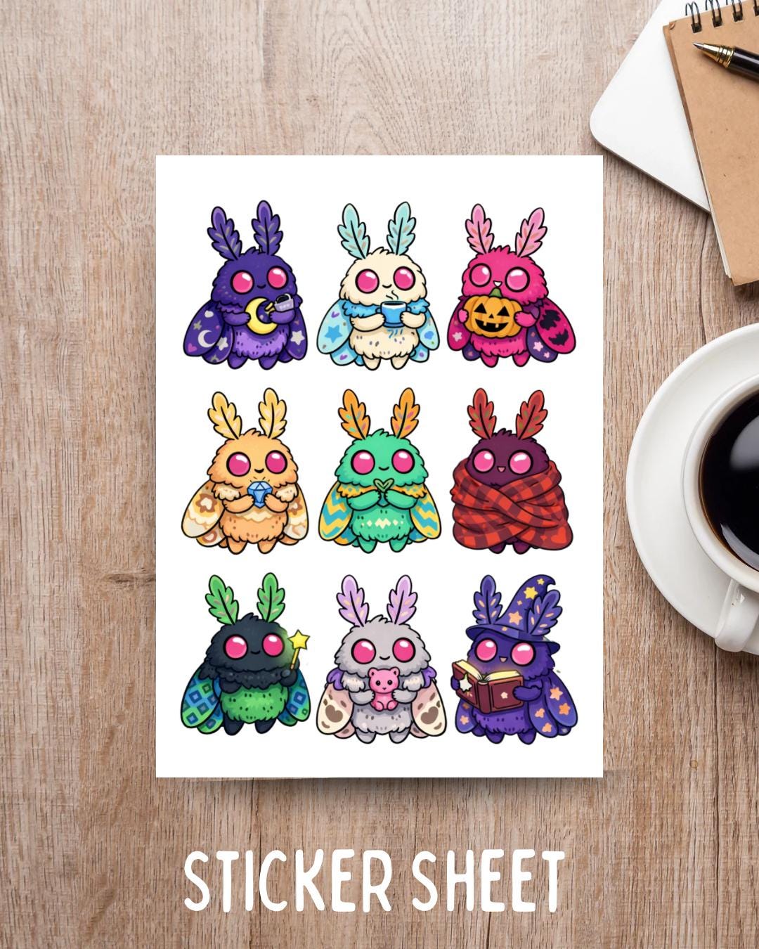 Collector Moth Cryptids Stickers | Scrapbook, Planner Accessories - Etsy