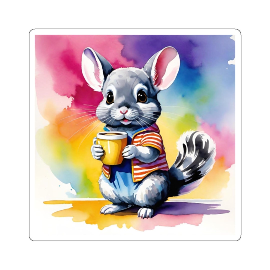 Kiss-cut Stickers - Chinchilla Decal, Vinyl Chinchilla Sticker, Laptop ...