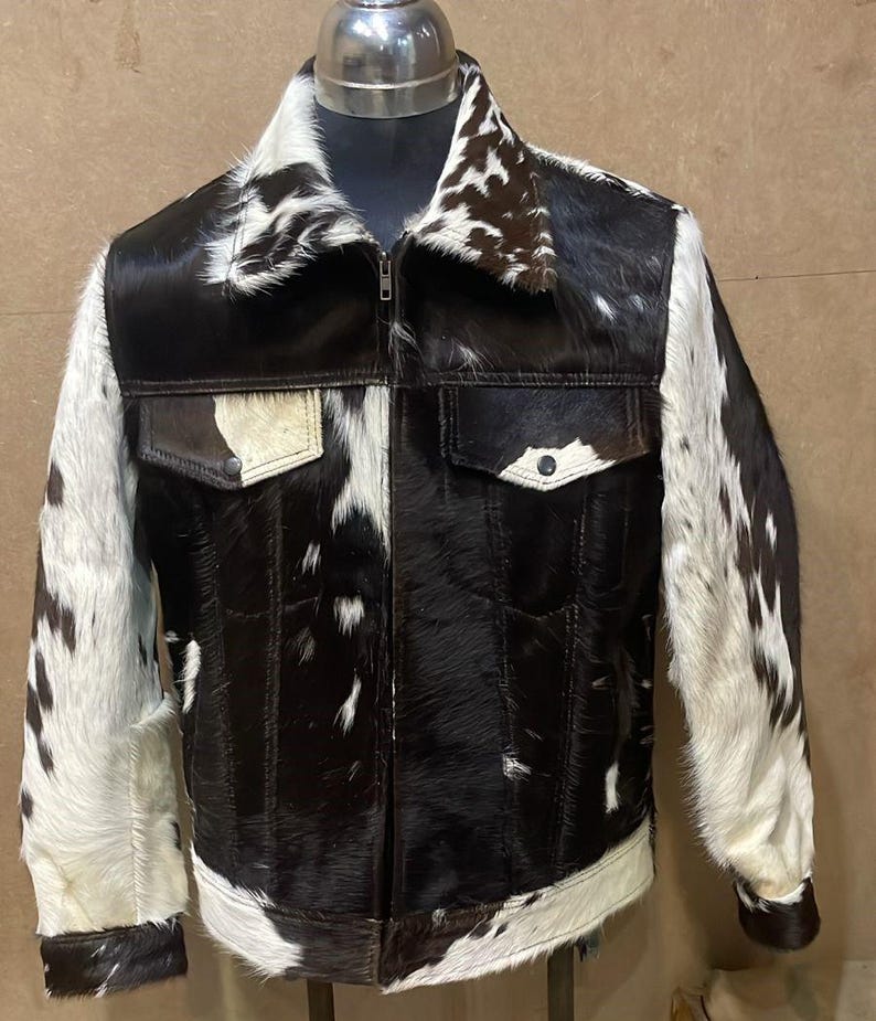 New Vintage Genuine Cowhide Hair on Jacket Leather Fashion Western ...