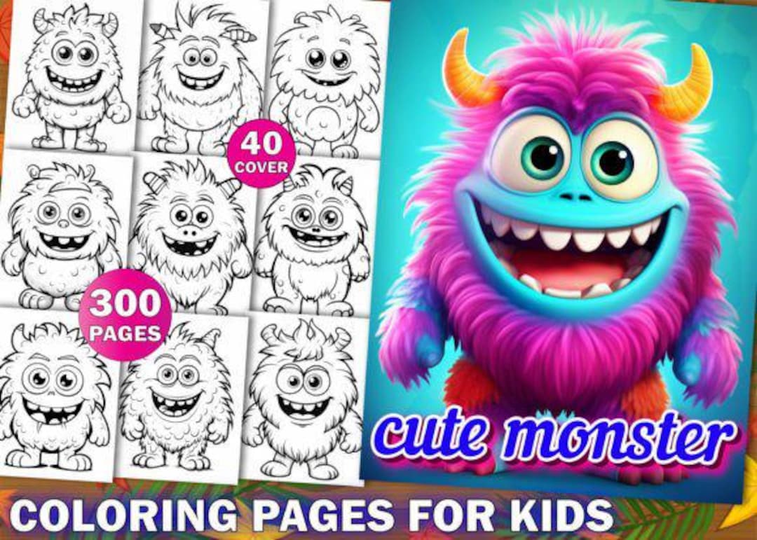 Cute Monsters Coloring - Etsy