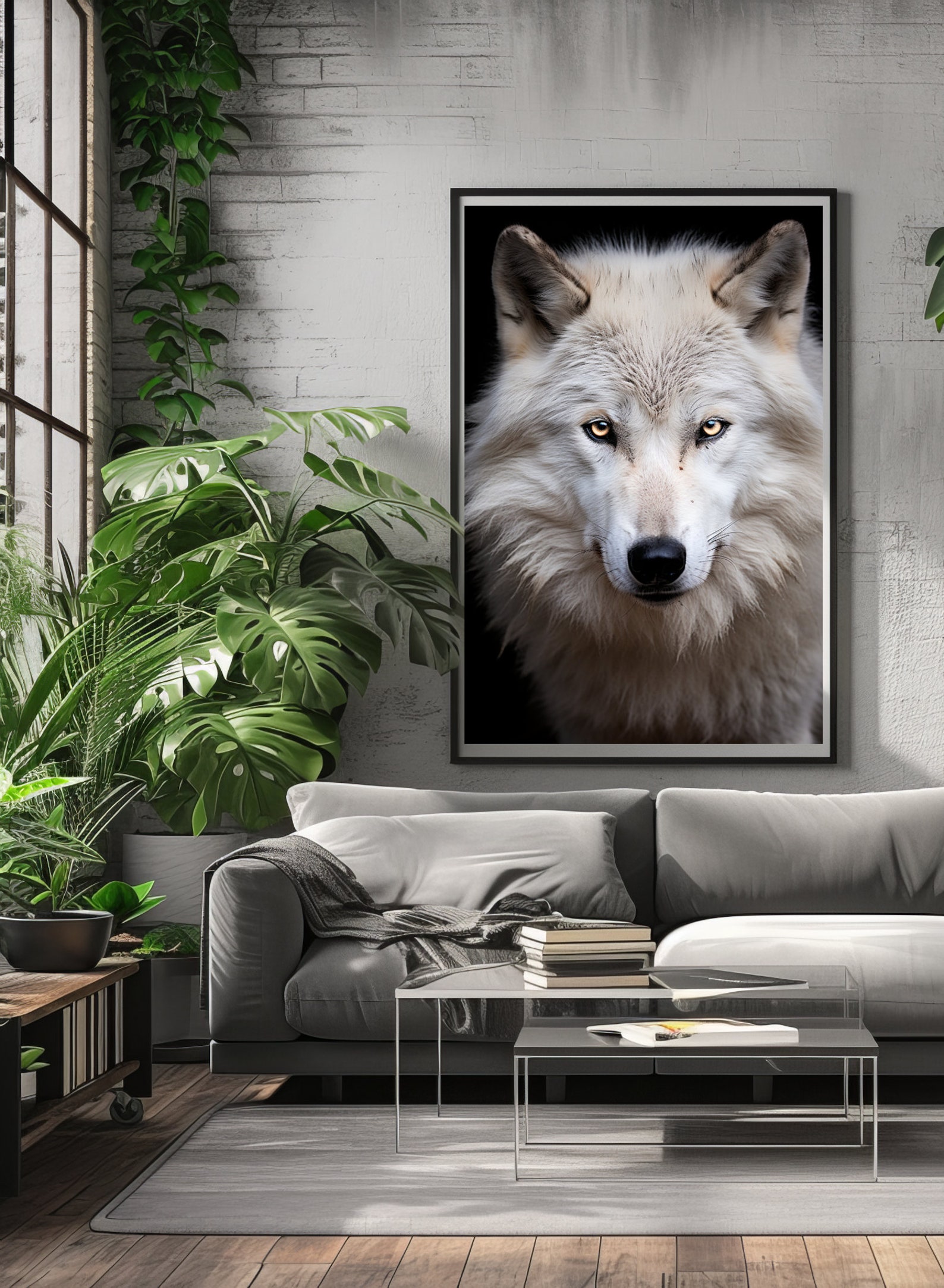 WOLF B&W INTERIOR - Etsy