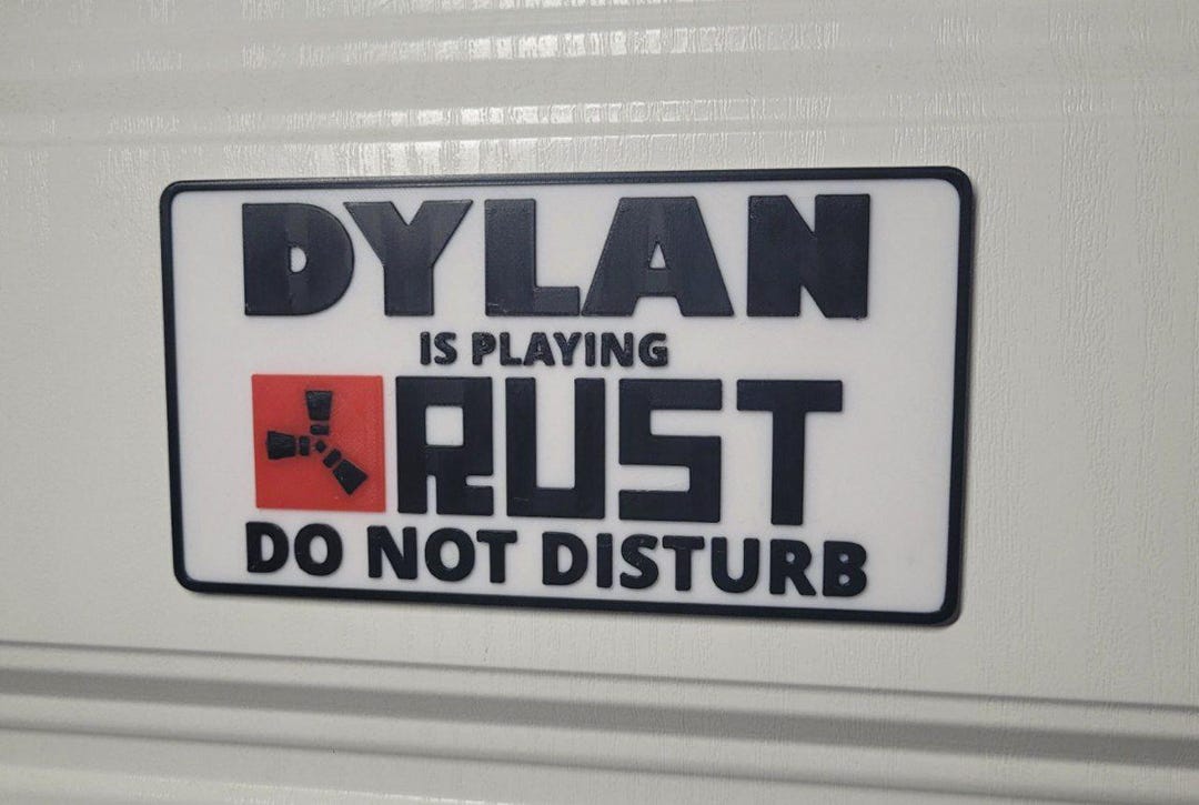 RUST Door Sign | Custom "do Not Disturb" Name Plate | Personalized ...