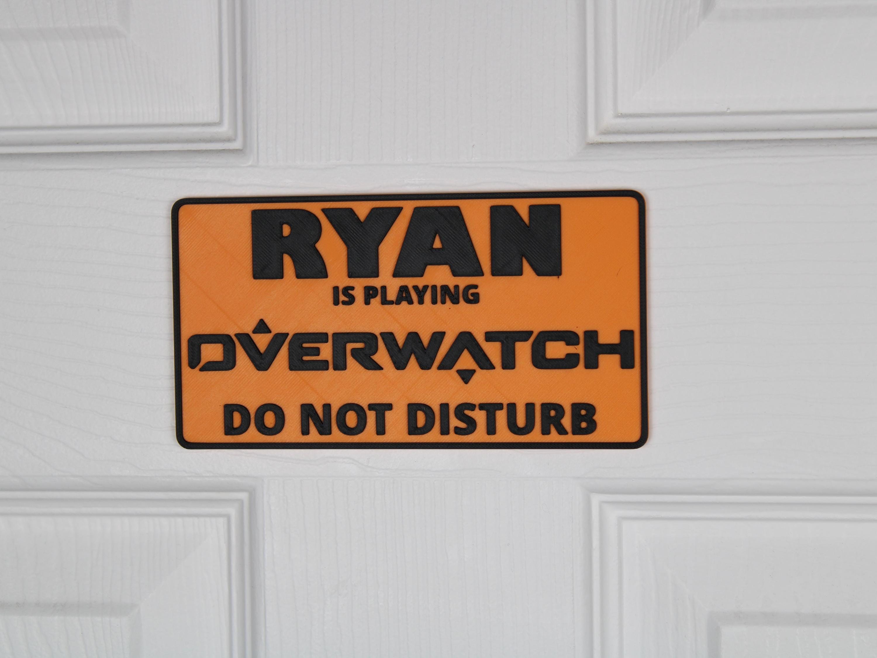 Overwatch Door Sign | Custom "do Not Disturb" Name Plate | Personalized ...