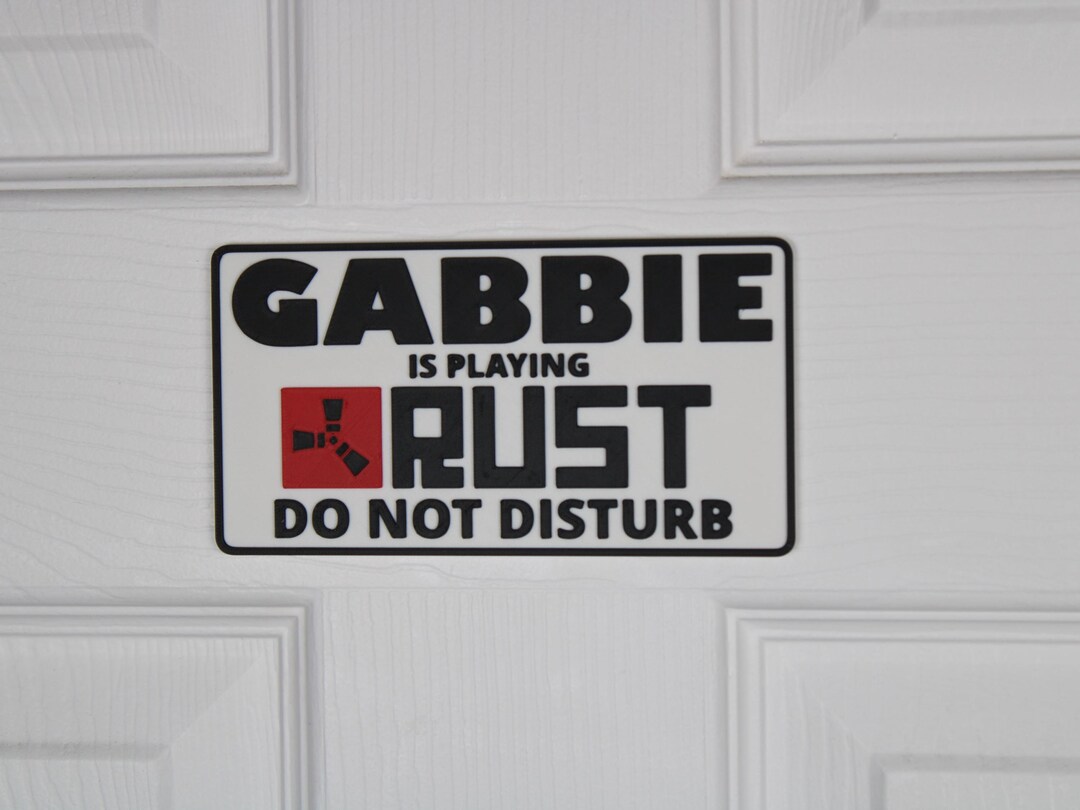 RUST Door Sign | Custom "do Not Disturb" Name Plate | Personalized ...